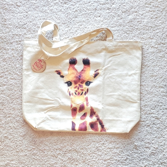todo bien | Bags | Canvas Giraffe Tote Bag Xl | Poshmark
